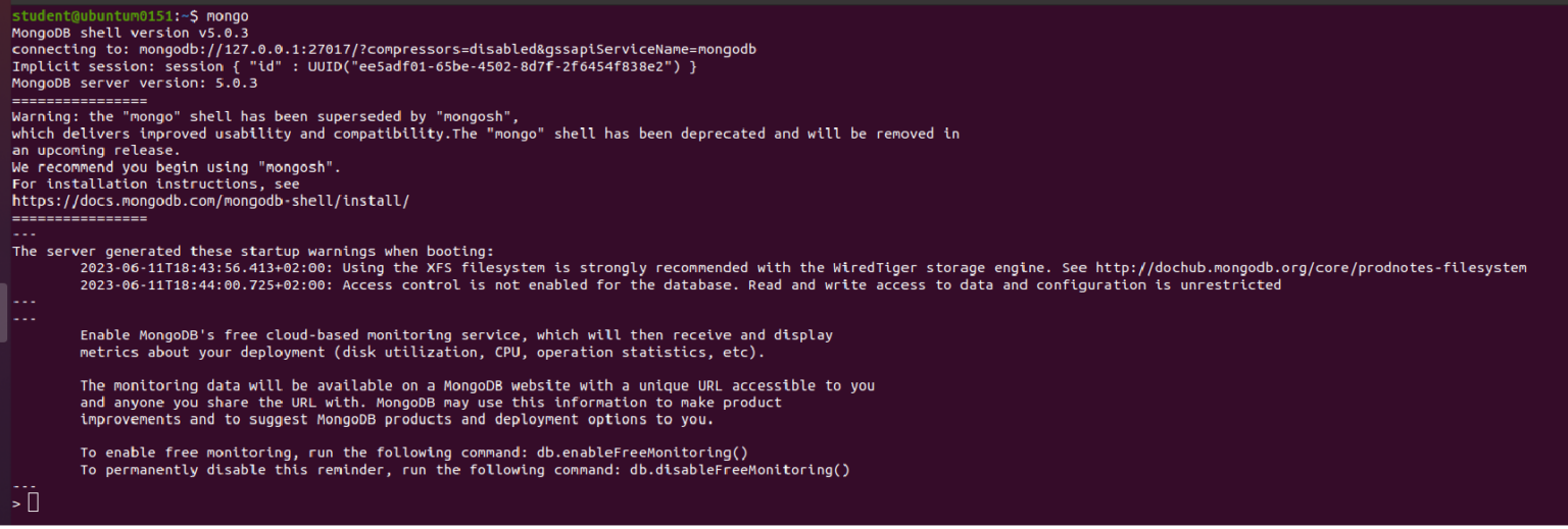 Gestión de datos | 2.4. Empezar a trabajar con el SGBD MongoDB
